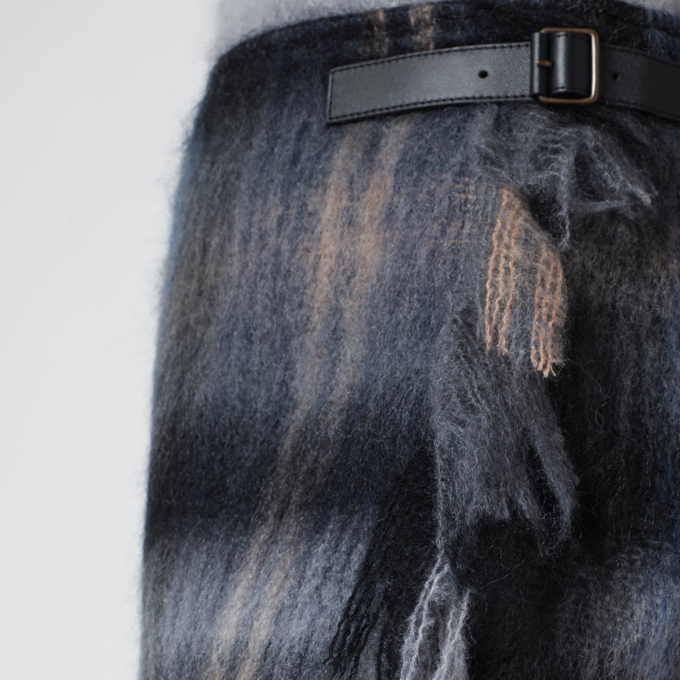 Loewe Blue checked mini skirt in mohair and wool blend | TheDoubleF