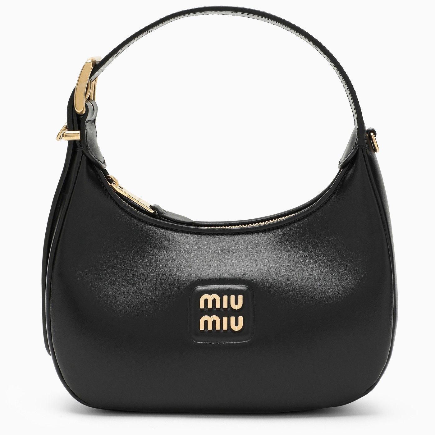 Miu Miu Black small hobo bag in leather | TheDoubleF