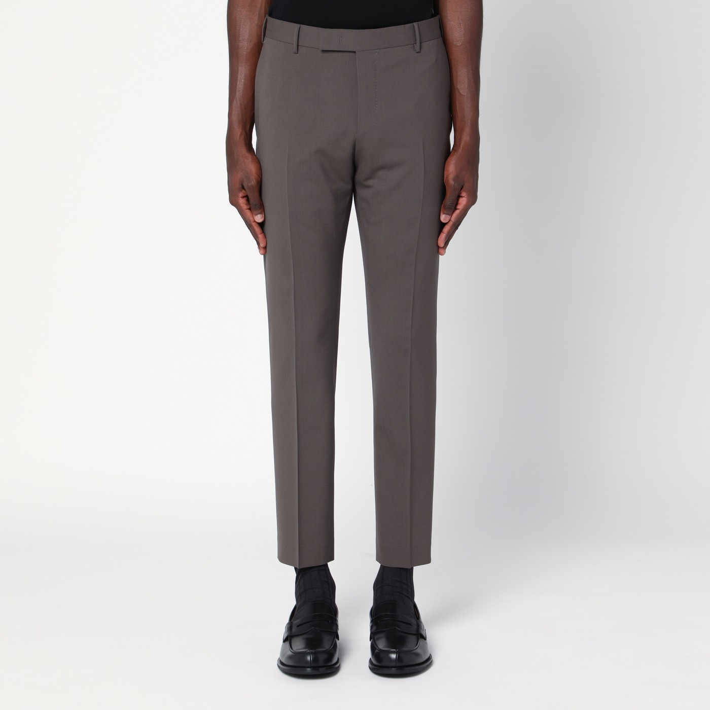 PT Torino Taupe colour wool trousers | TheDoubleF