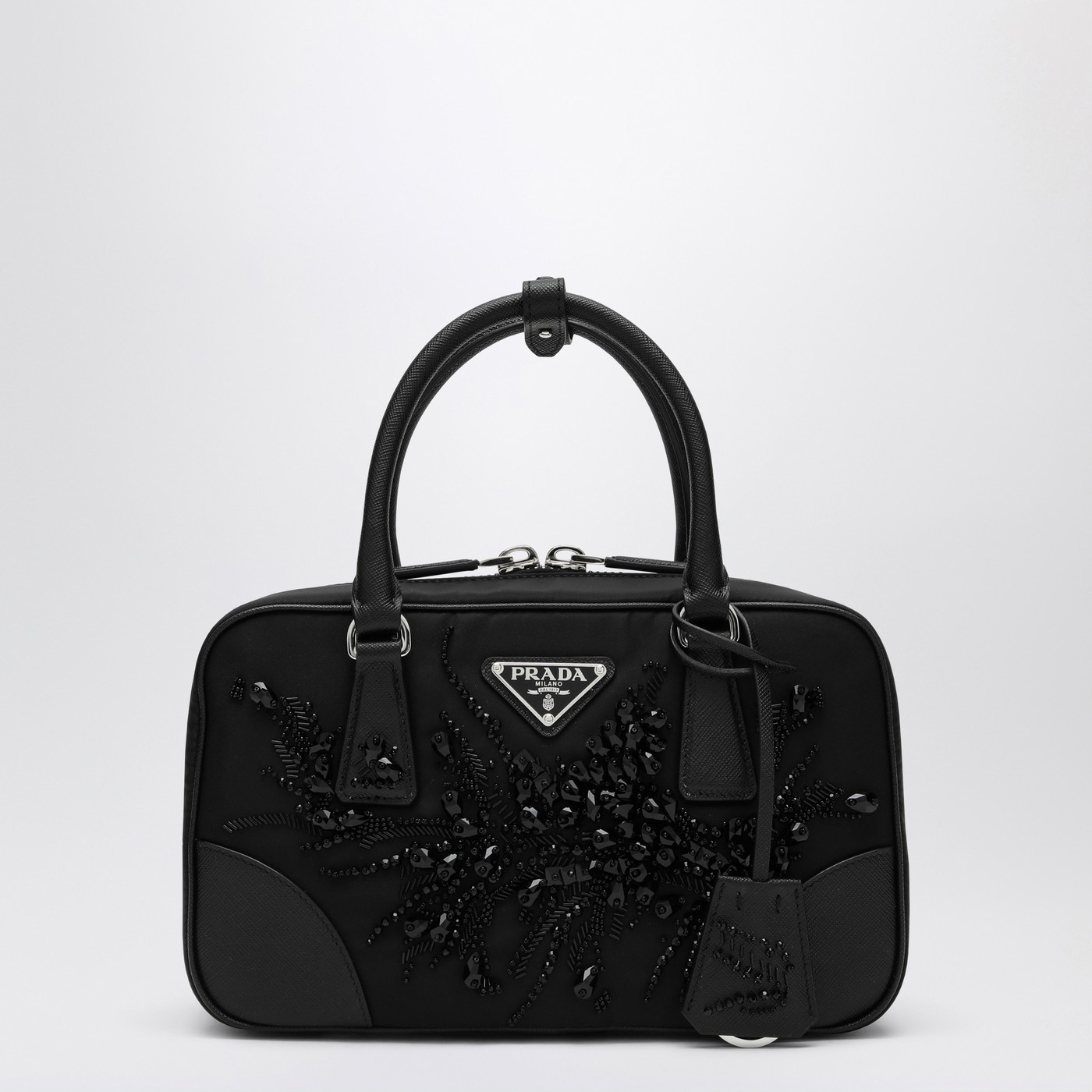 Prada Re-Edition 1978 black medium trunk with embroidery | TheDoubleF