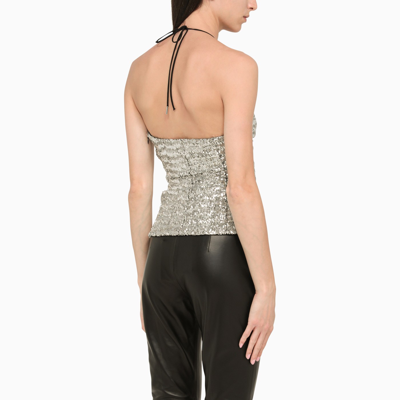 The Attico Silver sequin top | TheDoubleF