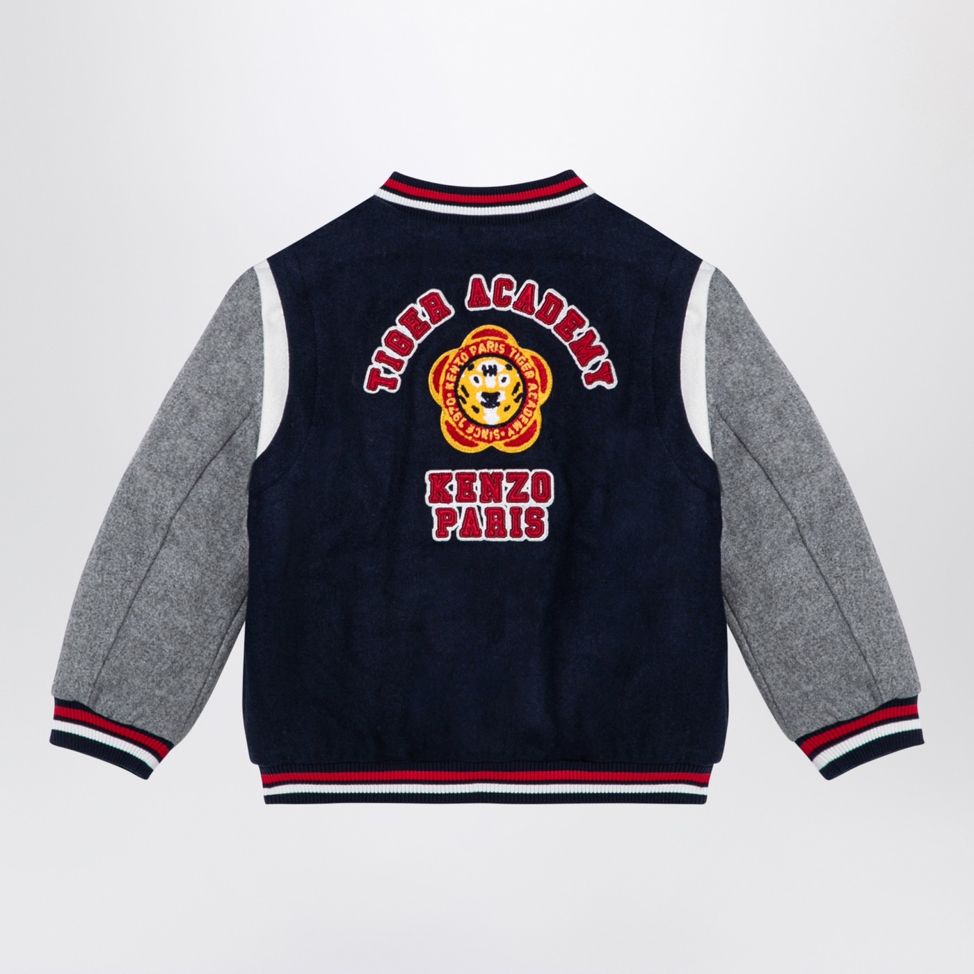 KENZO Navy blue/grey wool blend bomber jacket | TheDoubleF