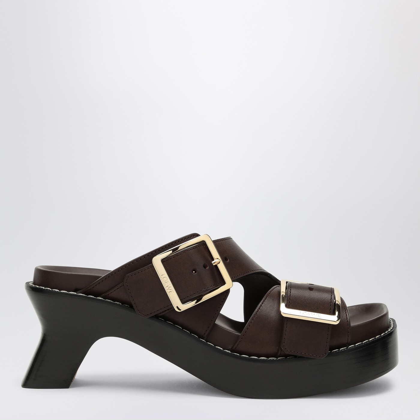 Loewe Ease heel slide brown leather | TheDoubleF