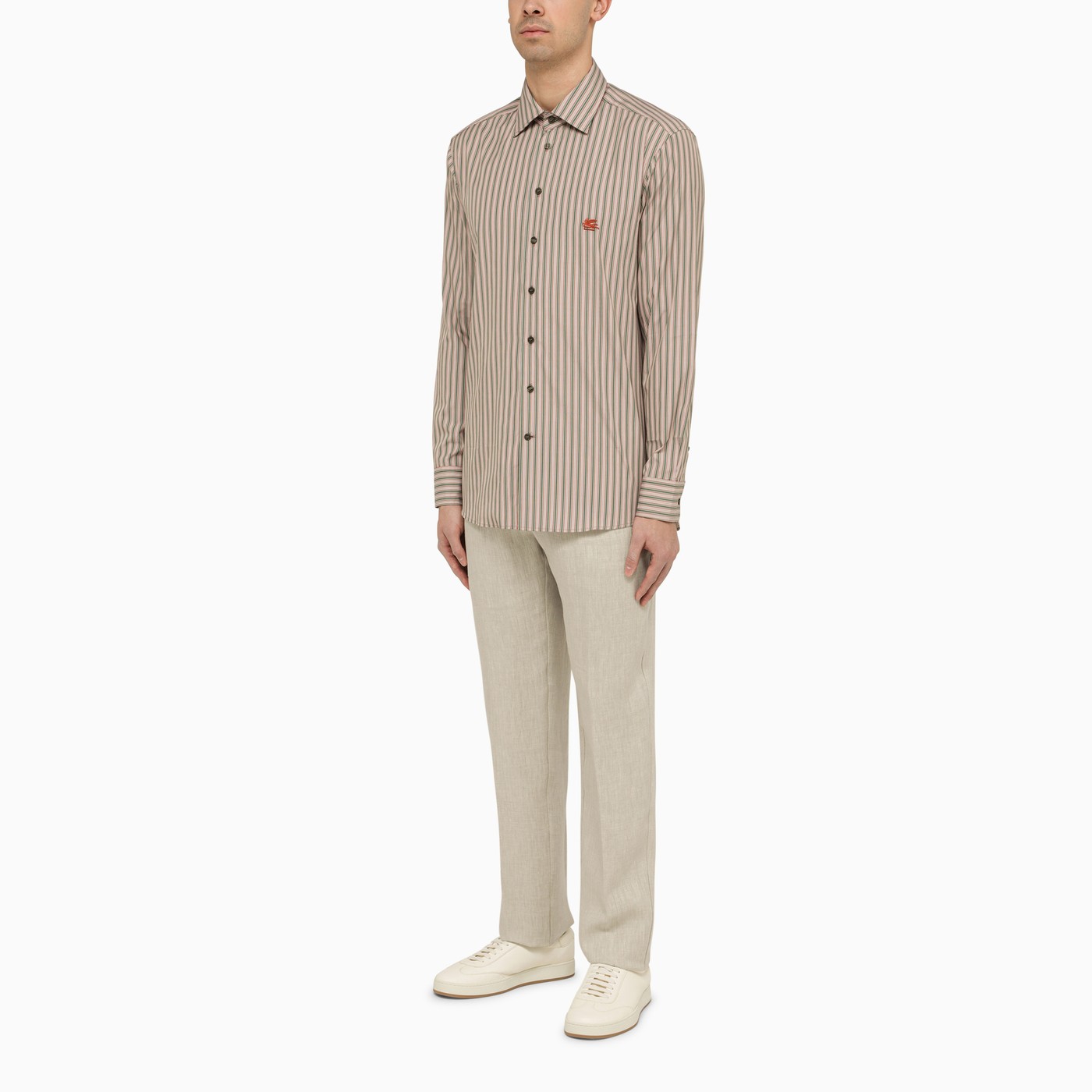 ETRO Pink/green striped cotton shirt | TheDoubleF