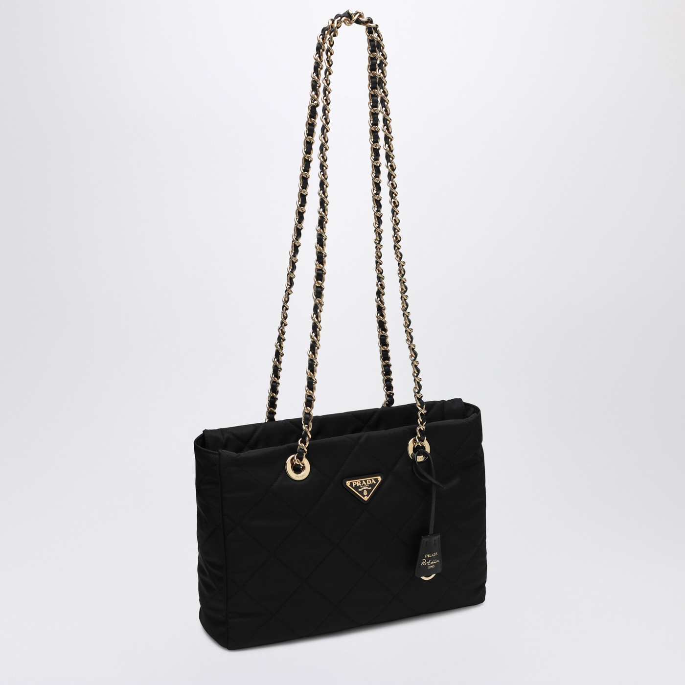 Prada Borsa Re-Edition 1995 Chaîne media nera in Re-Nylon | TheDoubleF