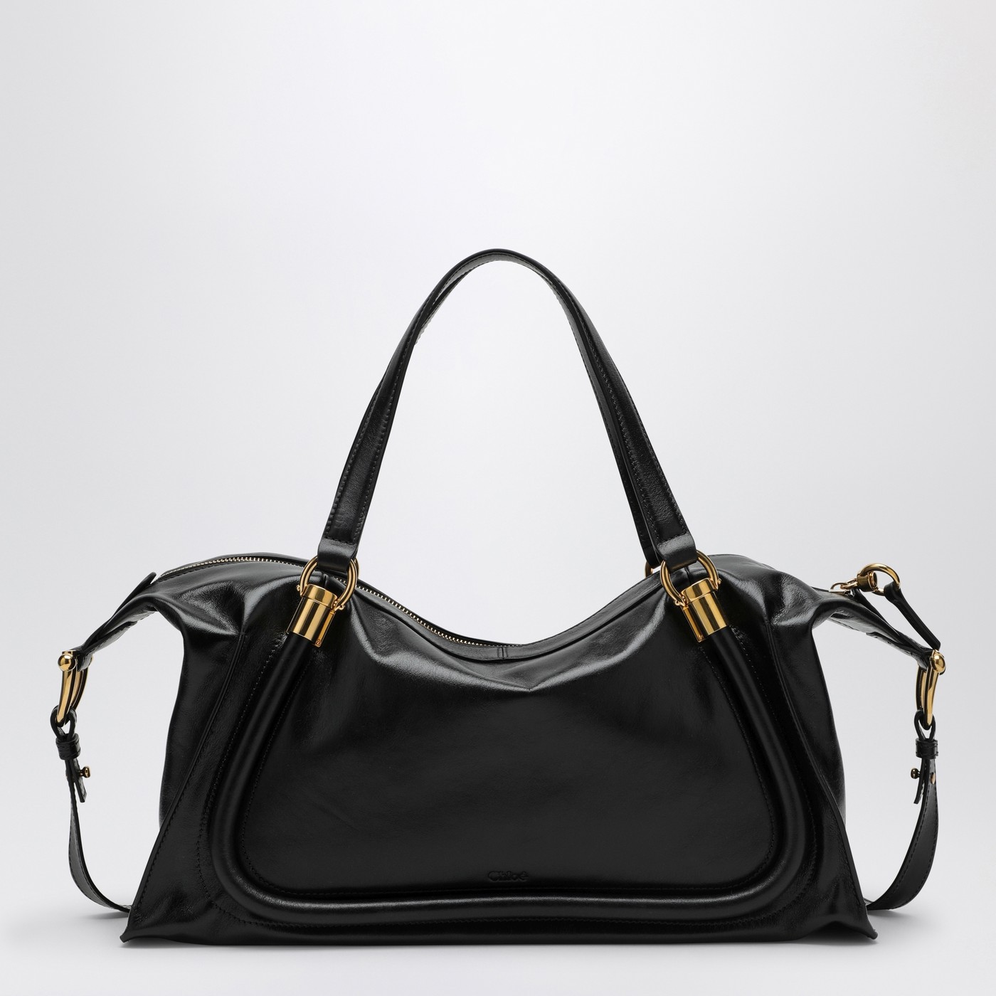 Chloé Paraty 24 bag in shiny black leather | TheDoubleF