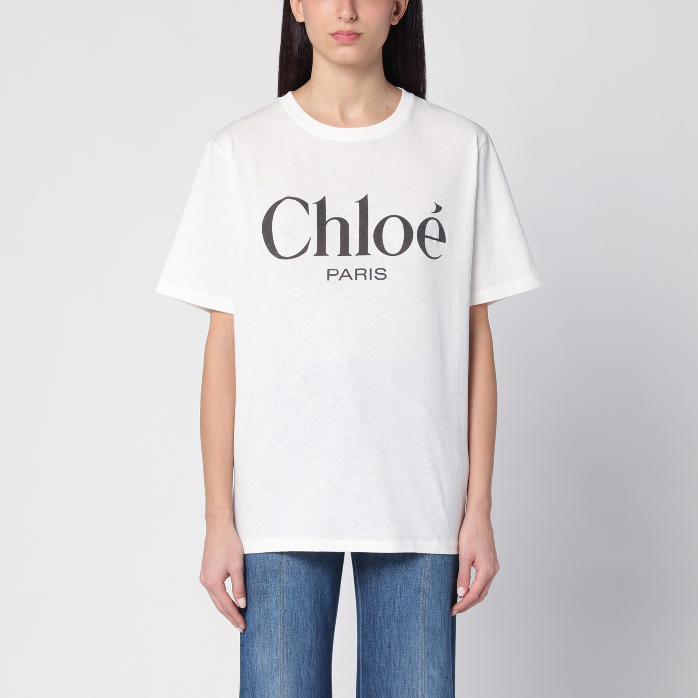 Chloé White oversized T-shirt with logo | TheDoubleF