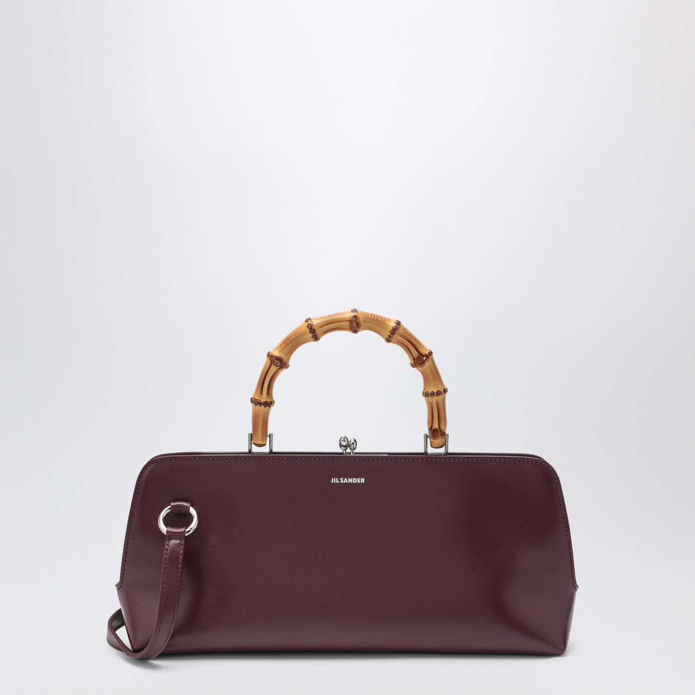 Jil Sander Small Goji Bamboo bag in burgundy | TheDoubleF