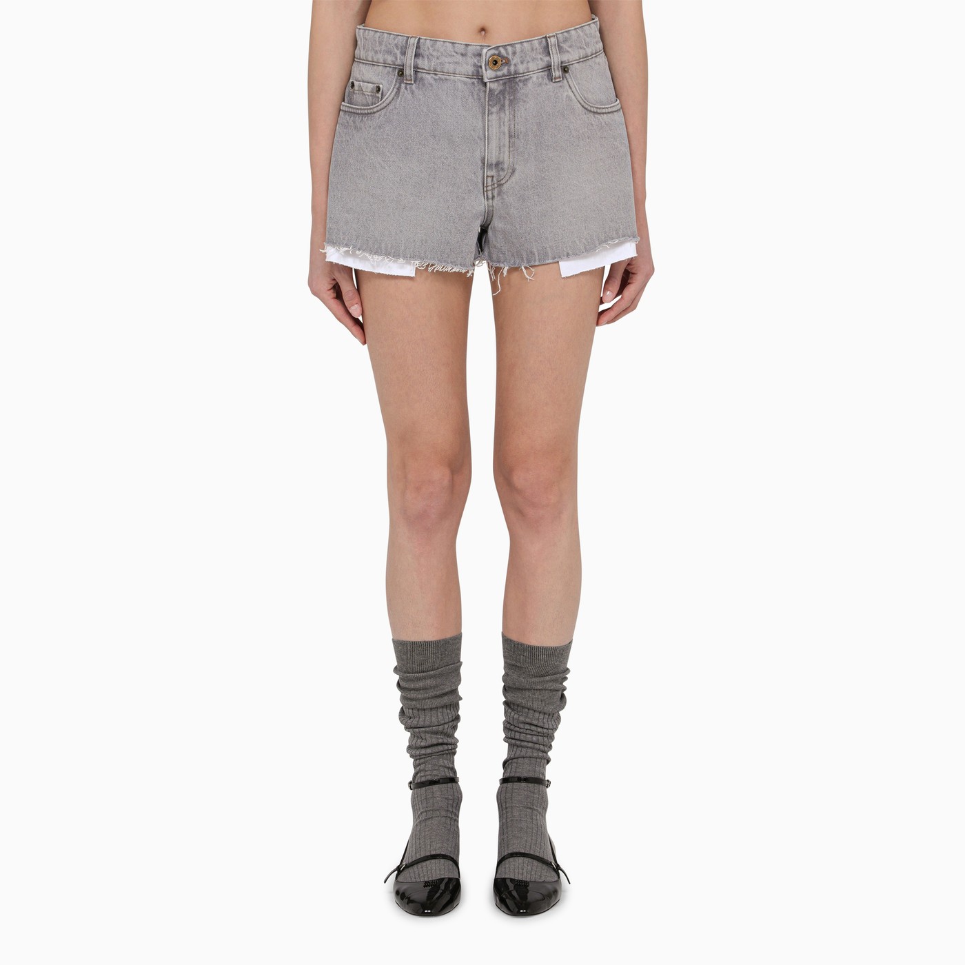 Miu Miu Grey denim shorts | TheDoubleF