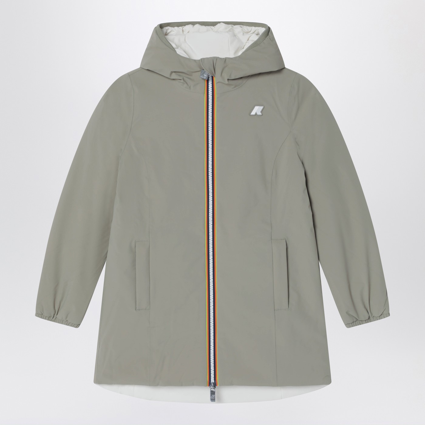 K-Way Denise Warm reversible jacket green/gardenia white | TheDoubleF