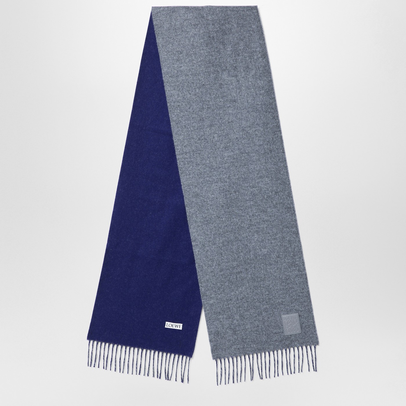 Loewe Grey/blue wool and cashmere scarf | TheDoubleF