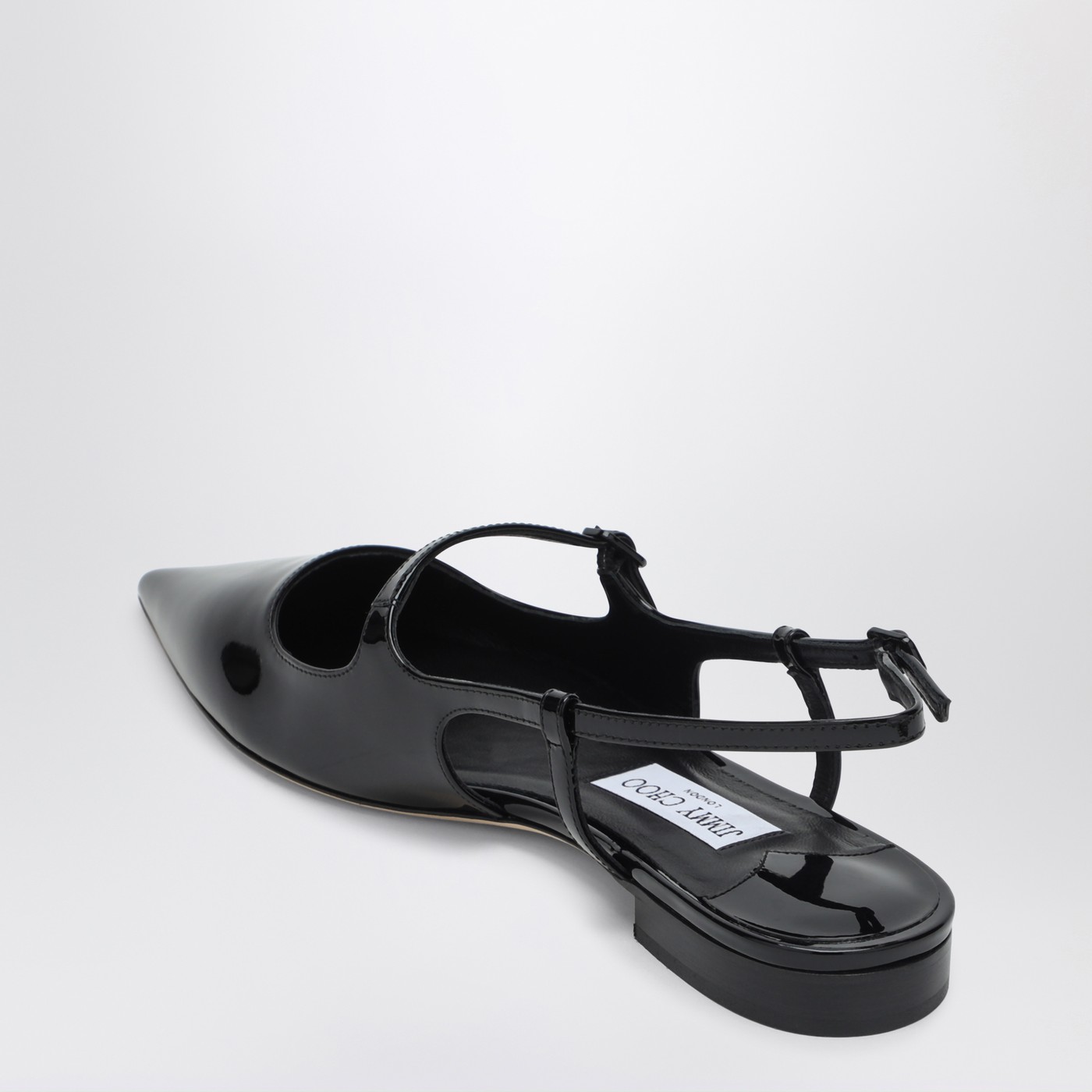 Jimmy Choo Black patent leather Didi Flat shoes | TheDoubleF