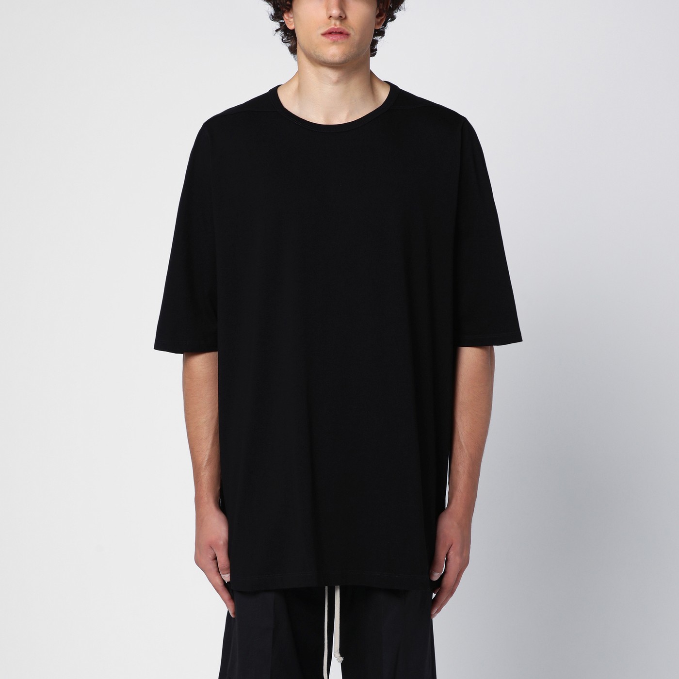 Rick Owens Oversized black cotton T-shirt | TheDoubleF