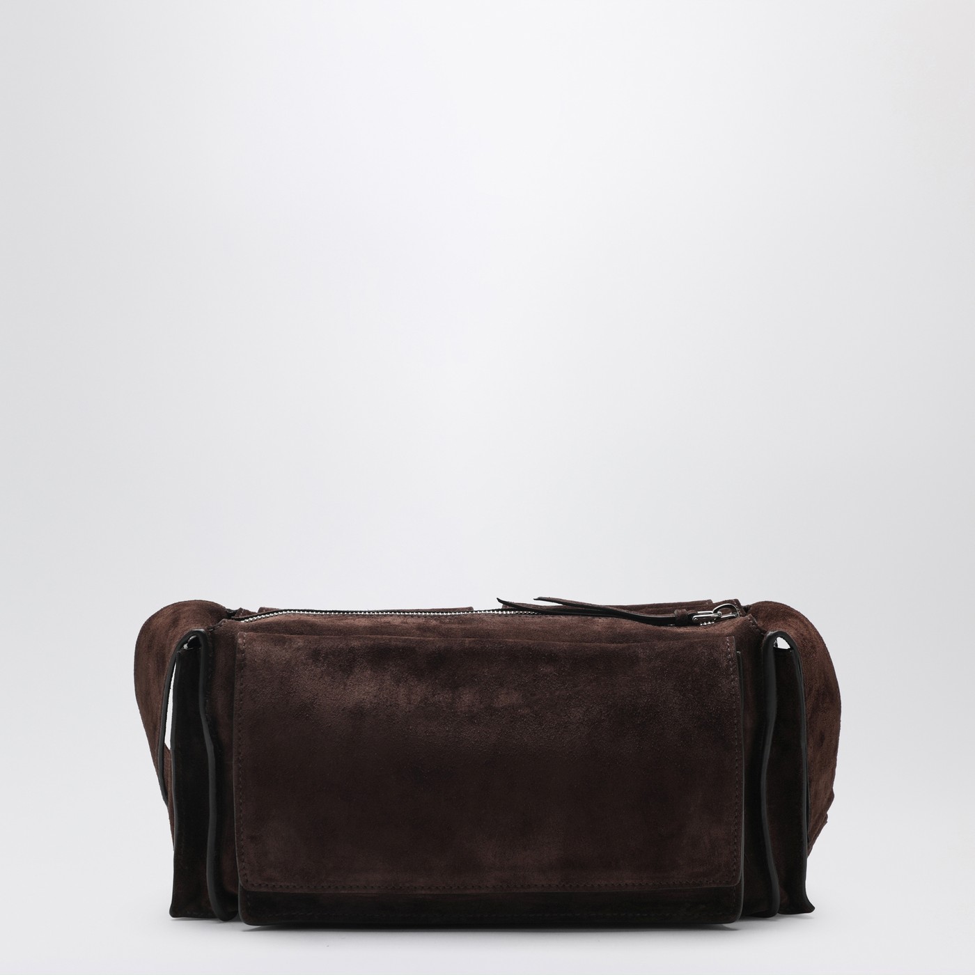 Miu Miu Utilitaire crossbody bag in dark brown suede | TheDoubleF