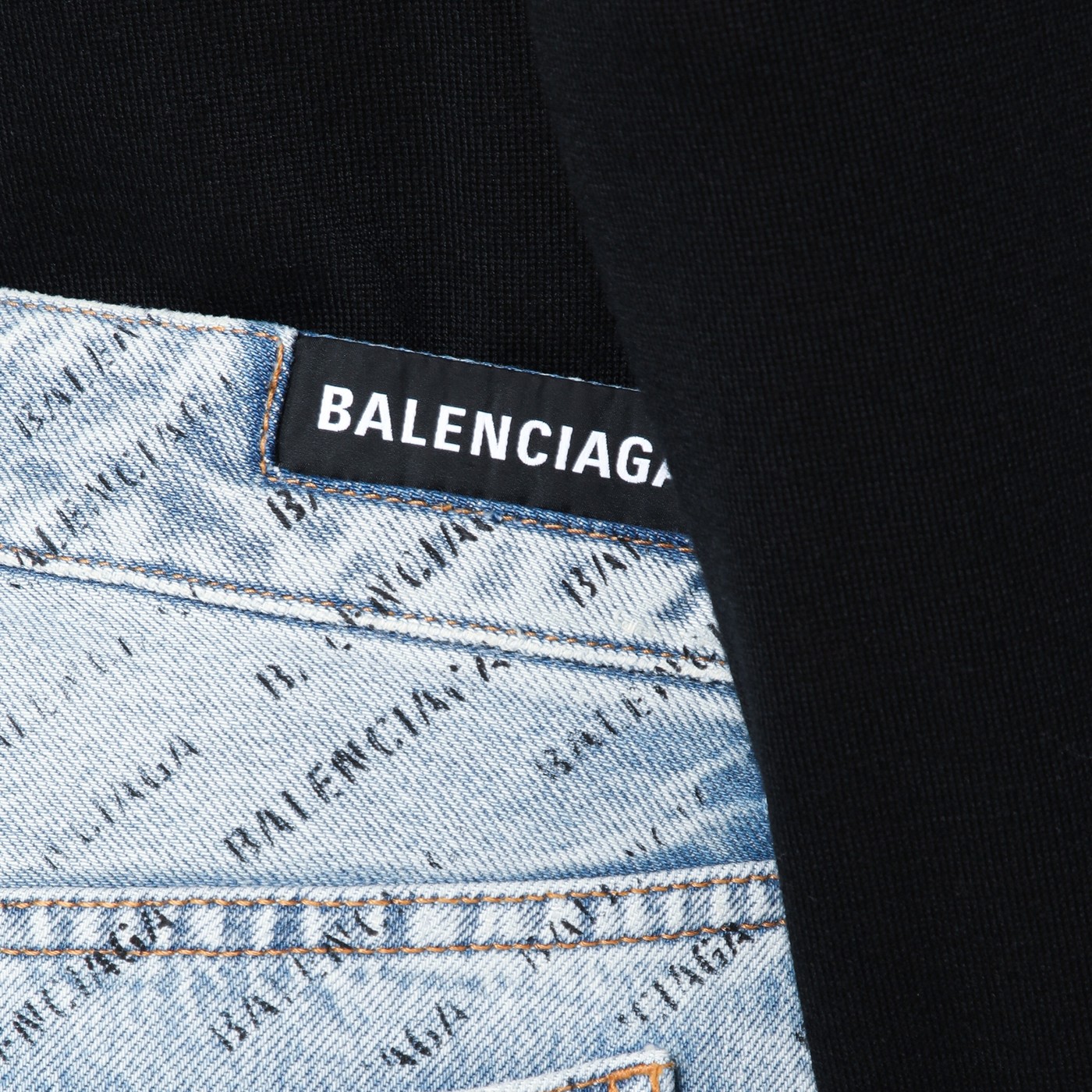Balenciaga Denim mini skirt with logos | TheDoubleF