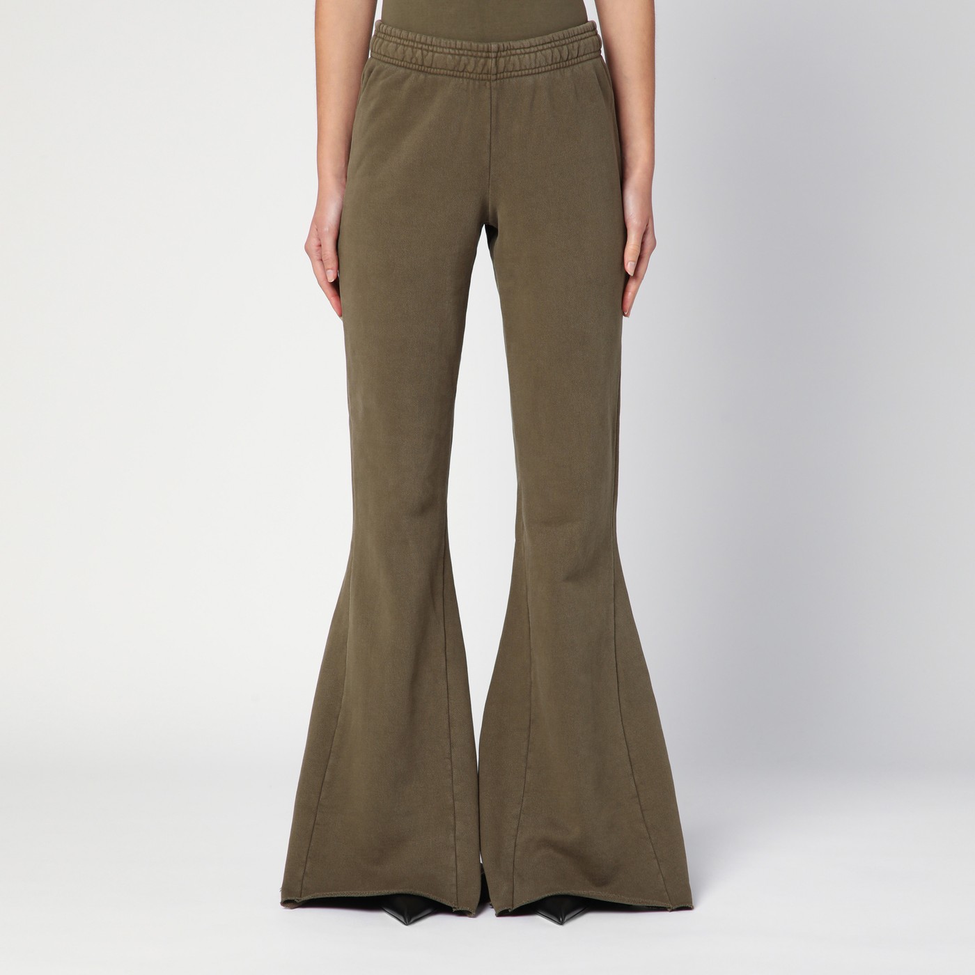 Entire Studios Organic cotton military green flared trousers | TheDoubleF