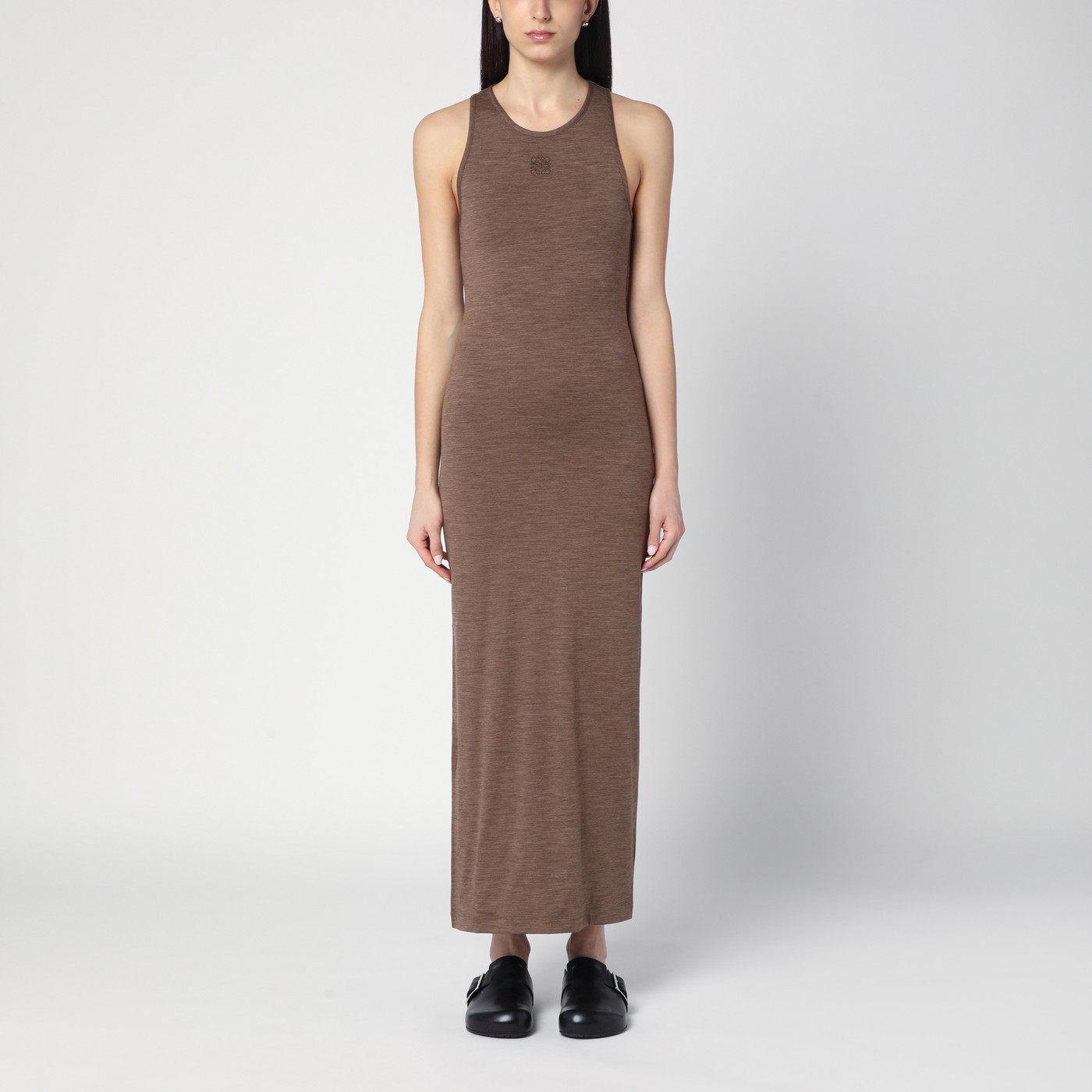 Loewe Abito marrone in lana con logo Anagram | TheDoubleF