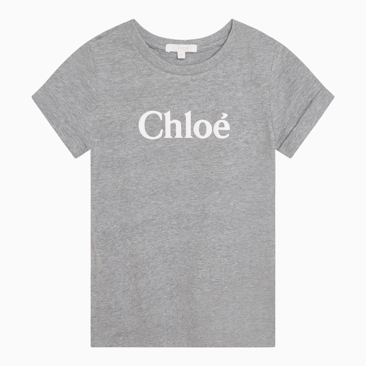 Chloé Grey crew-neck T-shirt with logo | TheDoubleF
