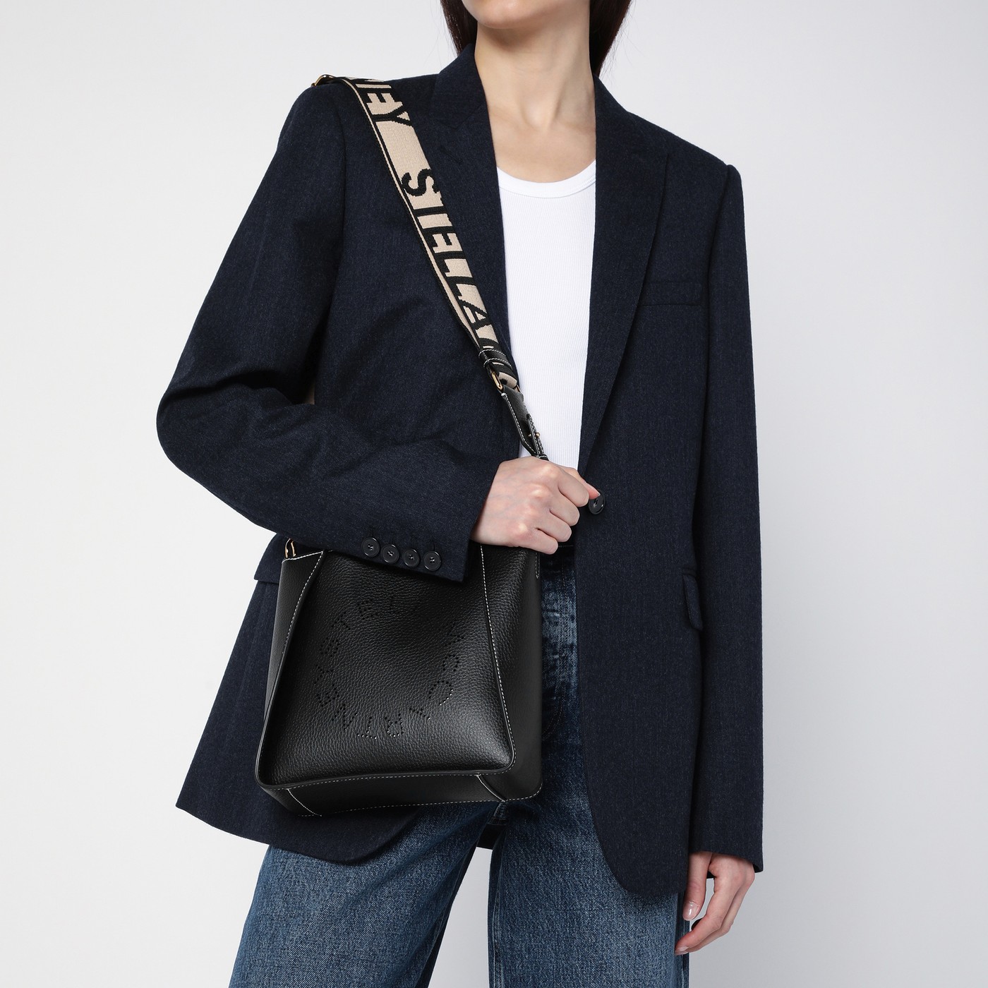 Stella McCartney Black Stella Logo cross-body bag | TheDoubleF