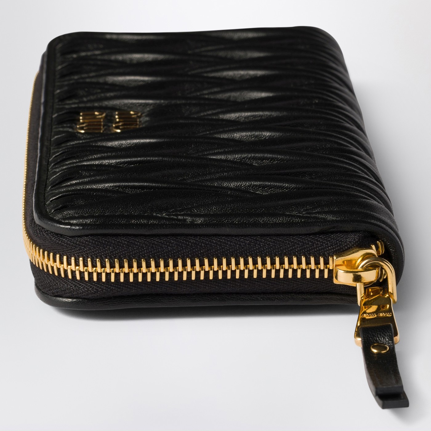 Miu Miu Large black quilted nappa leather wallet | TheDoubleF