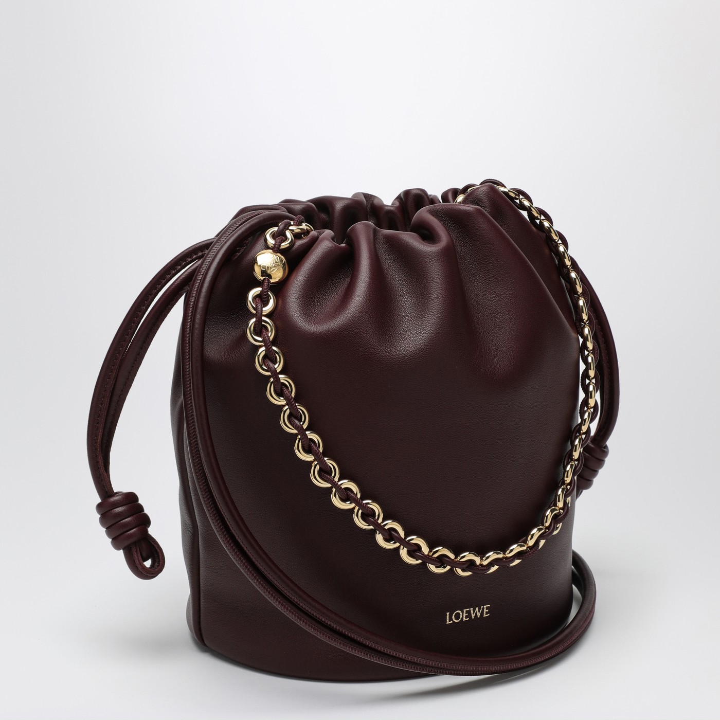 Loewe Flamenco Purse Bucket Bag Dark Burgundy | TheDoubleF