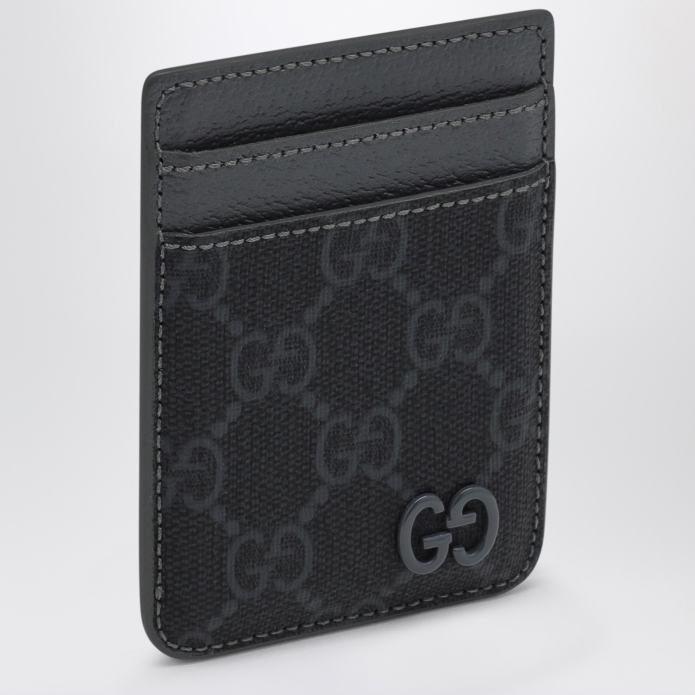 GUCCI GG Supreme black/grey fabric card holder | TheDoubleF