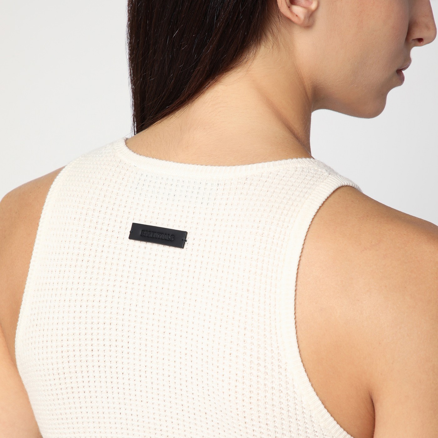 Fear of God Essentials Sporty white honeycomb tank top | TheDoubleF
