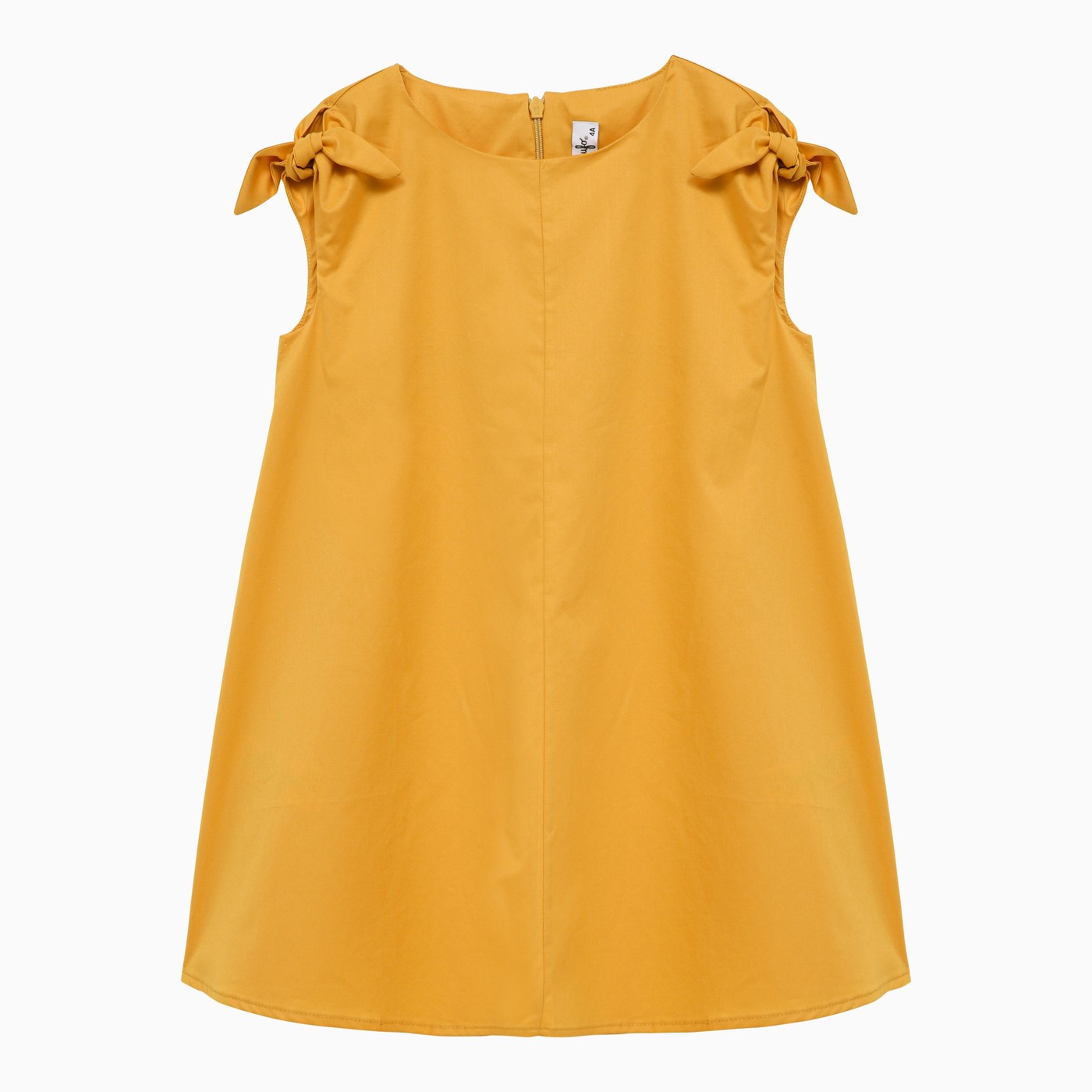 Il Gufo Curcuma yellow cotton dress with bows | TheDoubleF