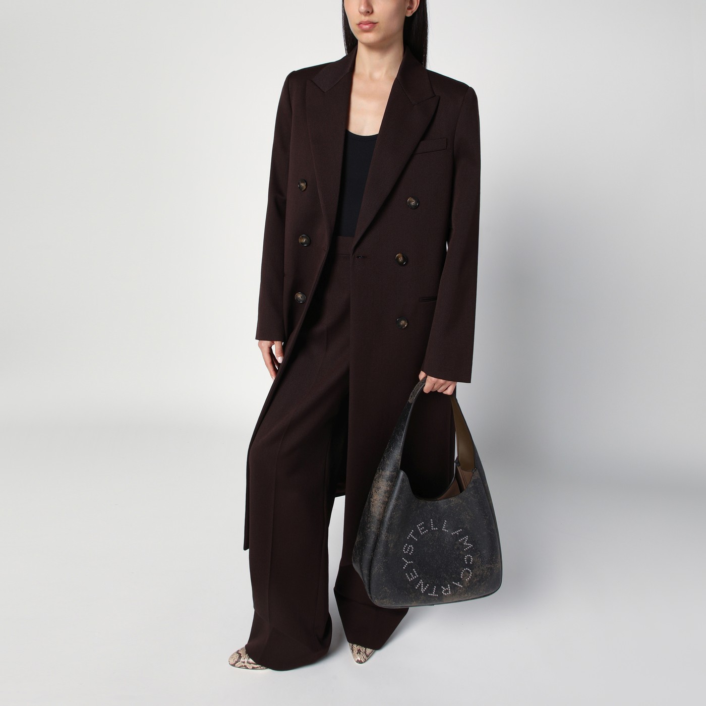 Stella McCartney Large Hobo bag with aged effect and logo | TheDoubleF