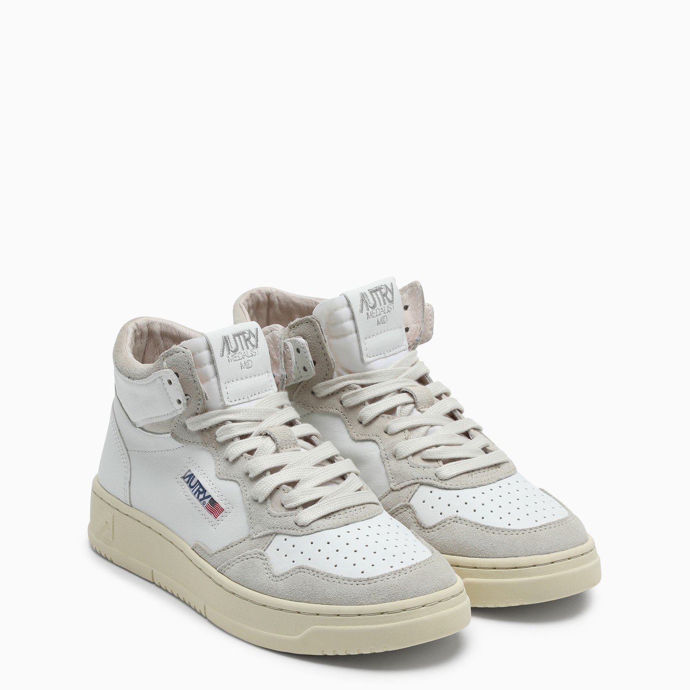 AUTRY Basket montante en cuir blanc | TheDoubleF