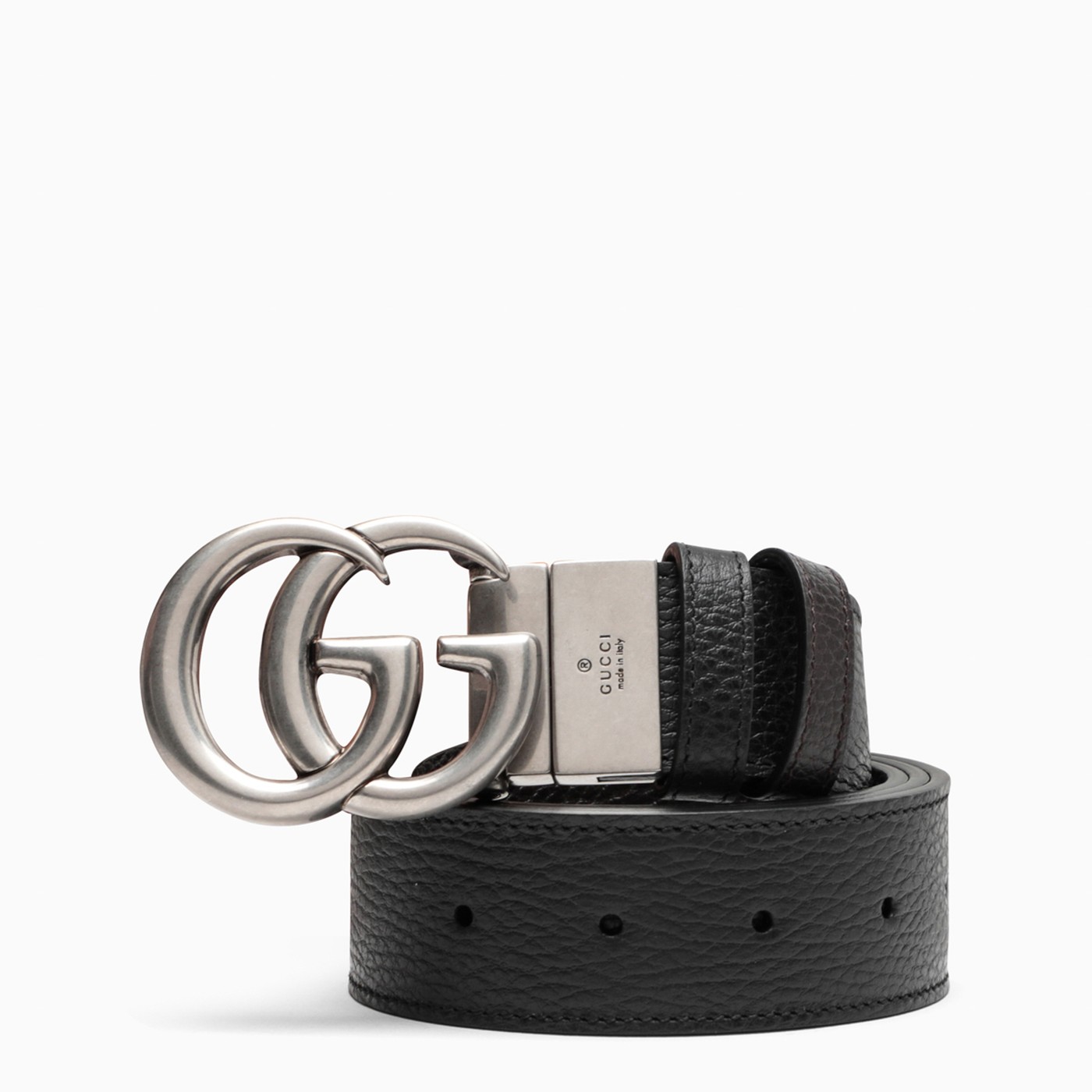 GUCCI Cintura reversibile GG Marmont nera | TheDoubleF