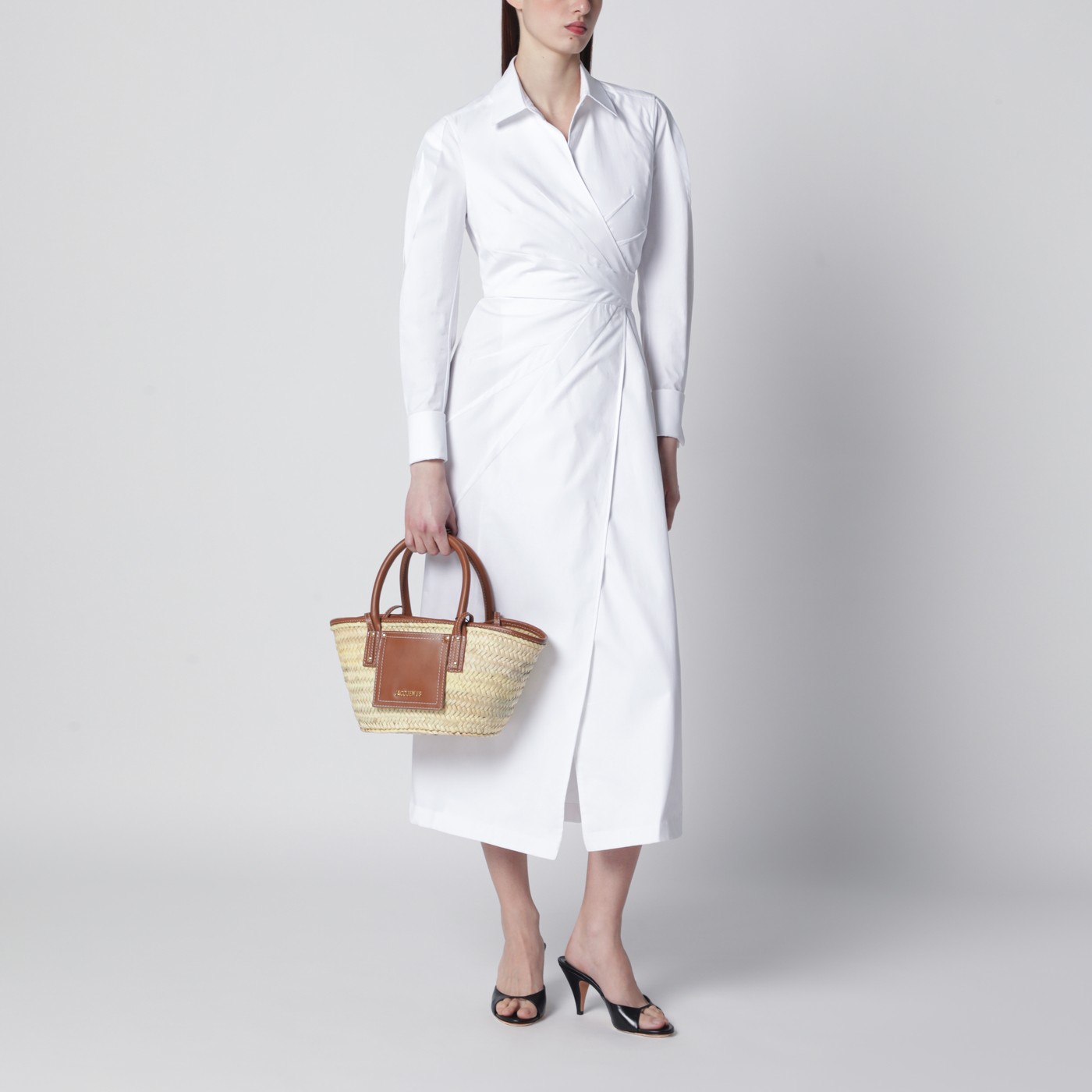 JACQUEMUS Le petit panier Soli brown raffia bag | TheDoubleF