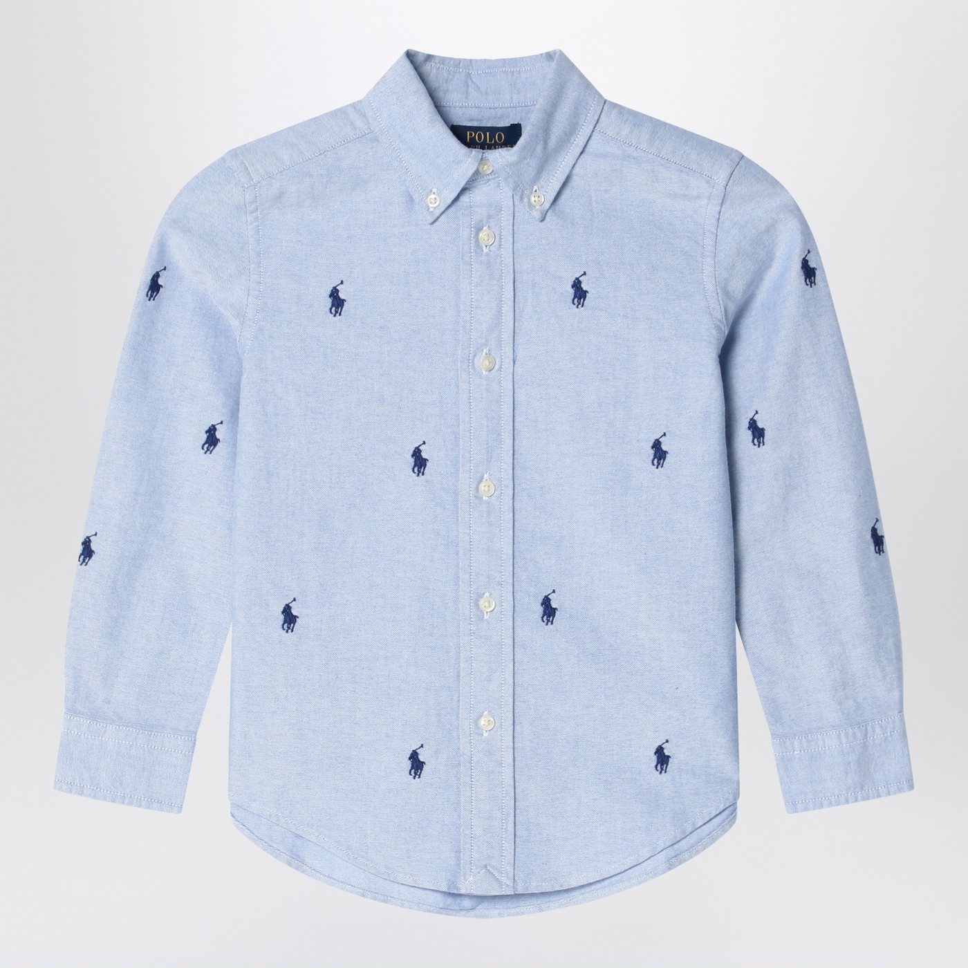 Polo Ralph Lauren Camicia button-down azzurra con loghi | TheDoubleF
