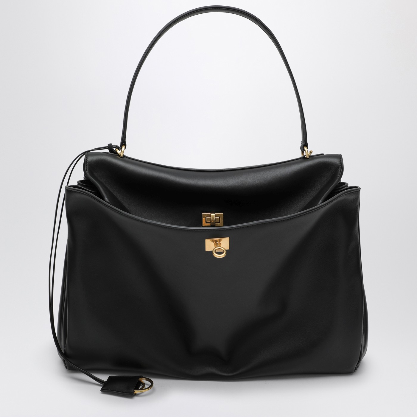 Balenciaga Borsa Rodeo grande nera in pelle di vitello liscia | TheDoubleF