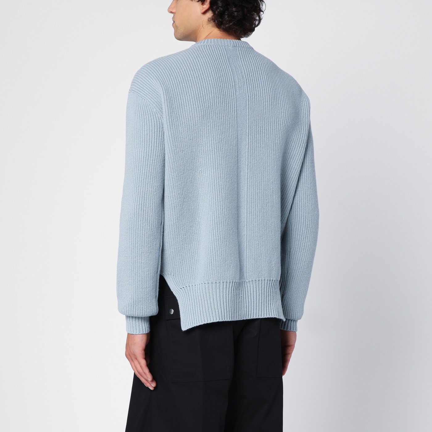 Rick Owens Light blue wool crew-neck sweater | TheDoubleF