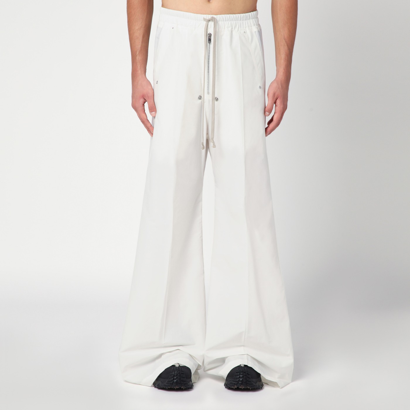 Moncler + Rick Owens Wide Bela trousers in white cotton poplin | TheDoubleF