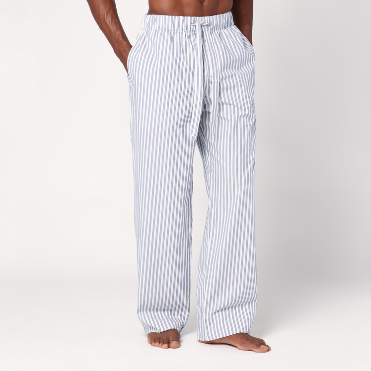 Tekla Beige striped pyjama shirt | TheDoubleF