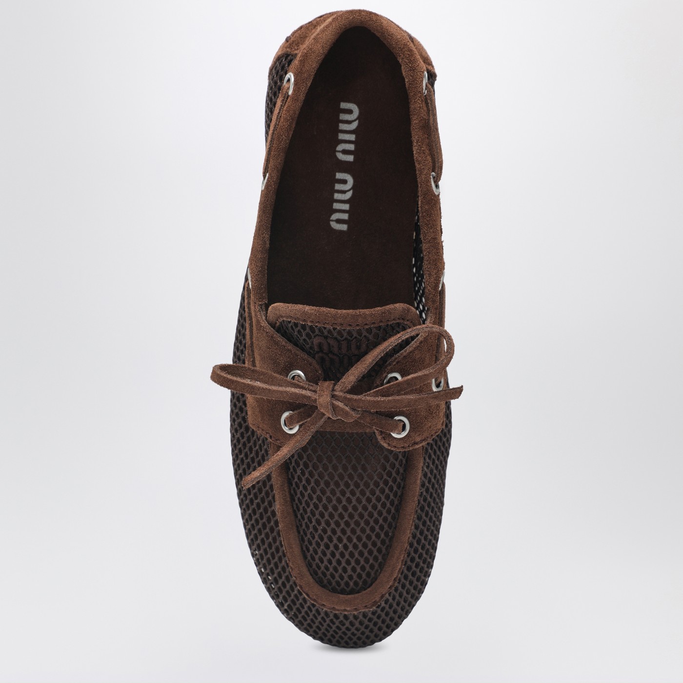 Miu Miu Perforated cocoa-colored loafers | TheDoubleF