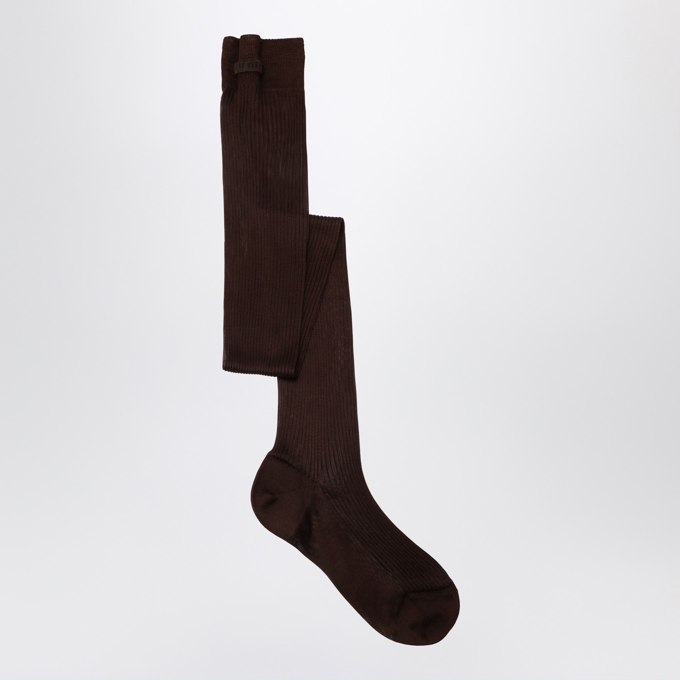 Miu Miu Cocoa-coloured silk-blend socks | TheDoubleF