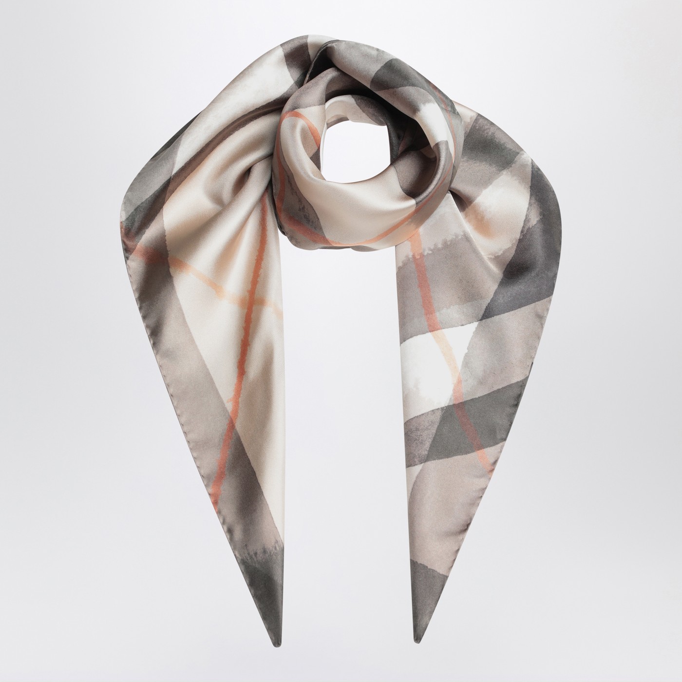 Burberry Silk scarf Watercolor effect check | TheDoubleF