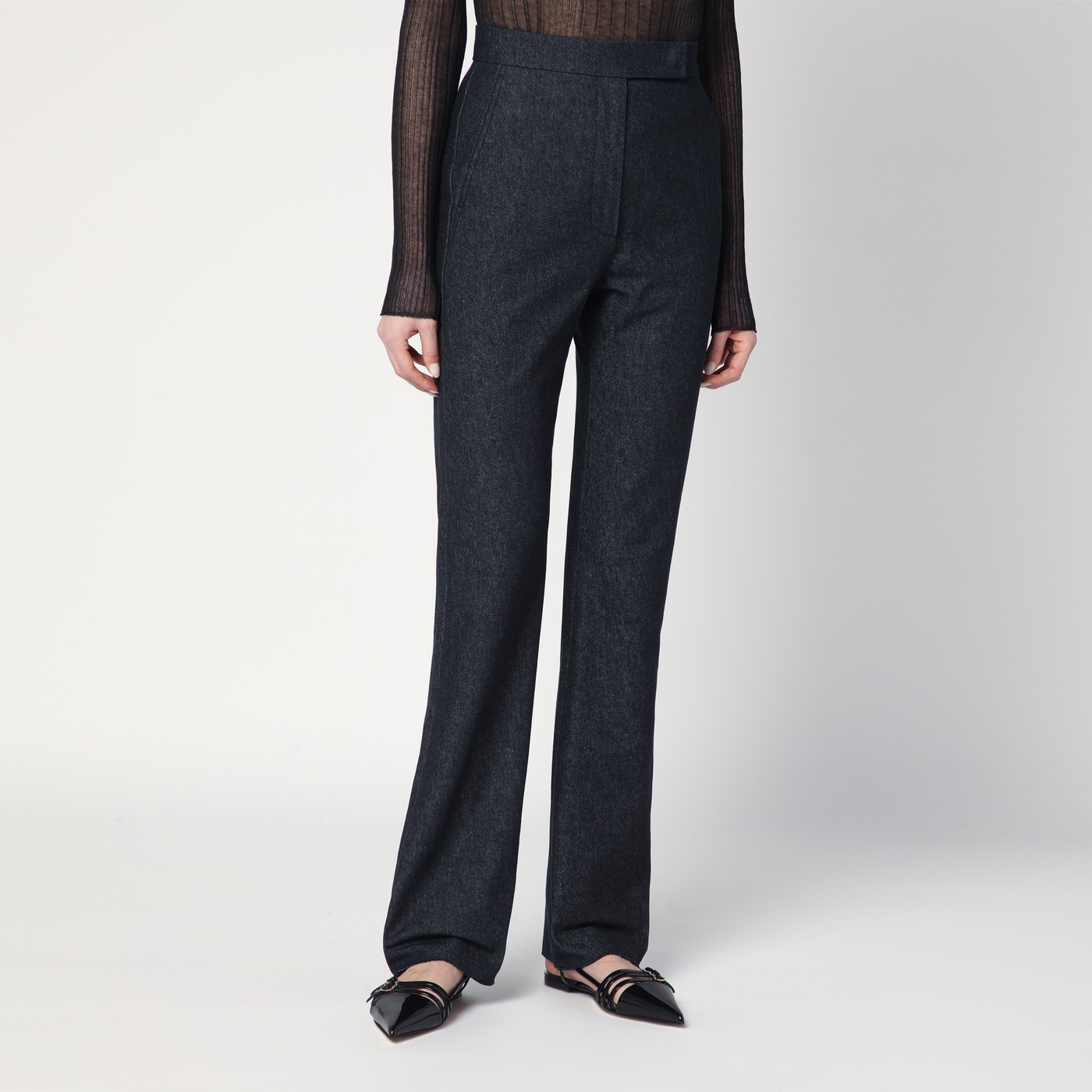 Max Mara Pantalone blu notte in cotone effetto denim | TheDoubleF