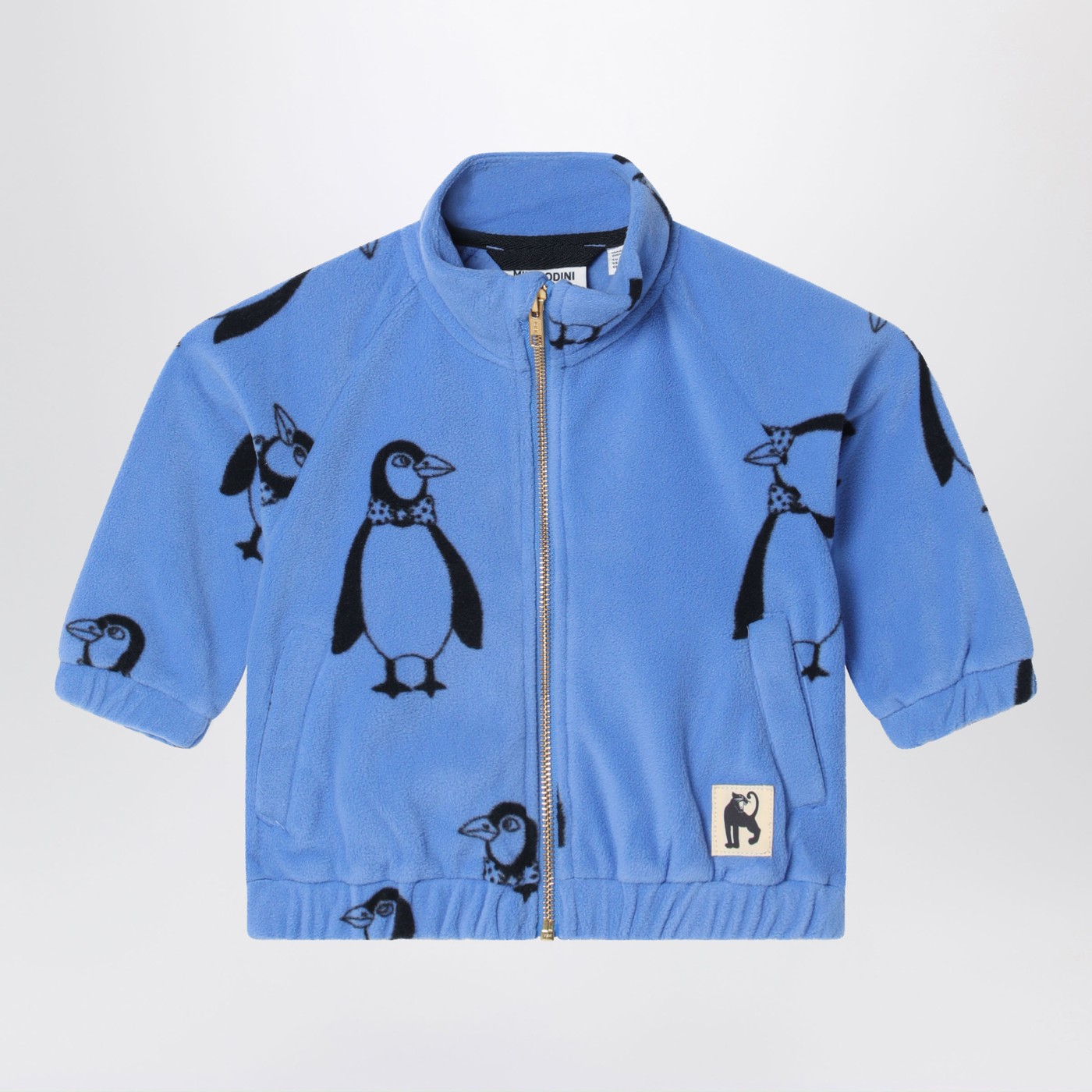 Mini Rodini Felpa con zip blu con pinguini | TheDoubleF