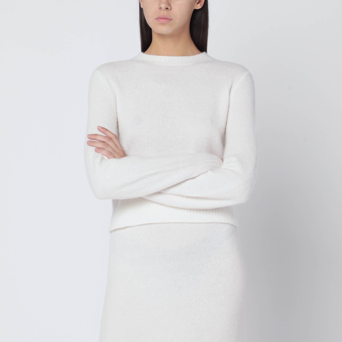 Max Mara Maglia avorio in filato di cachemire stretch | TheDoubleF