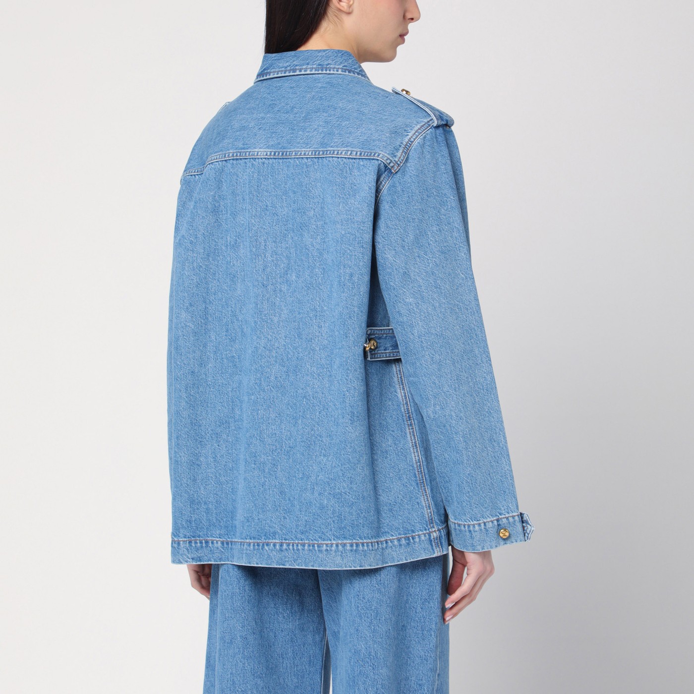 Blazé Milano Light blue denim Saharan jacket | TheDoubleF
