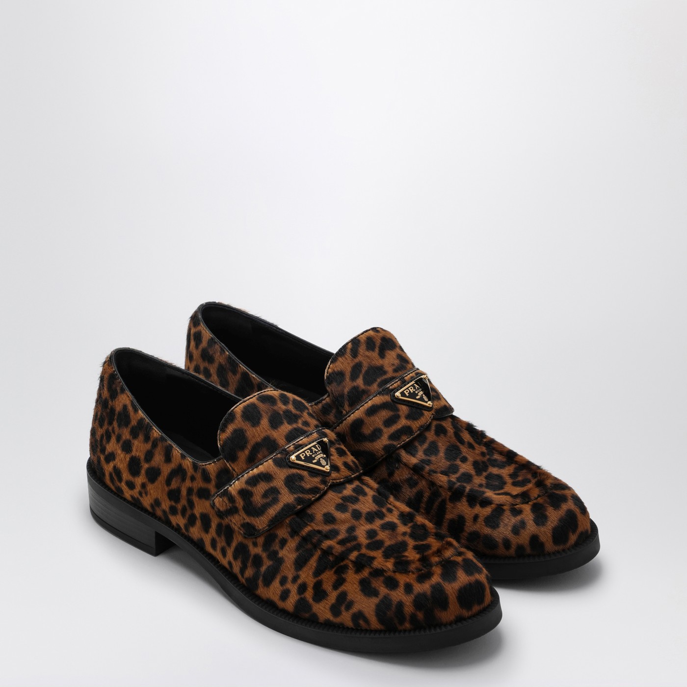 Prada Pony-effect leather leopard moccasin | TheDoubleF