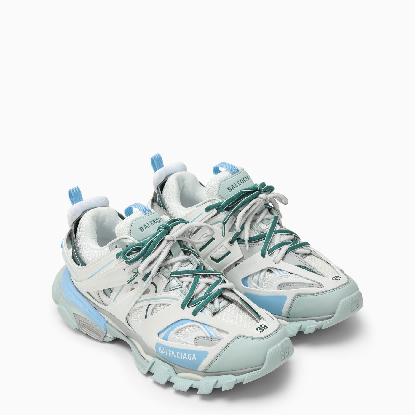Balenciaga Track white/blue/grey mesh and nylon trainer | TheDoubleF