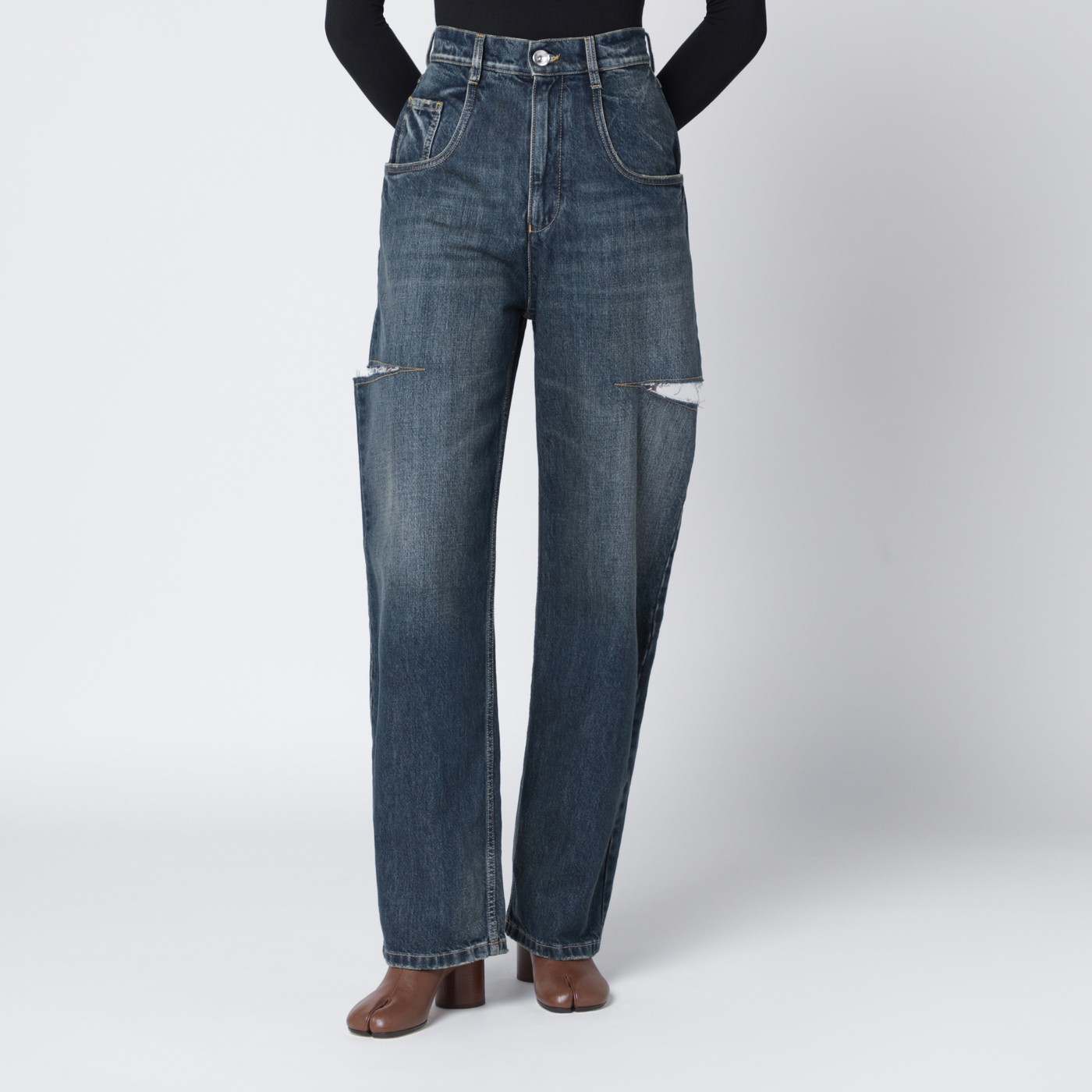 Maison Margiela Blue ripped washed jeans | TheDoubleF