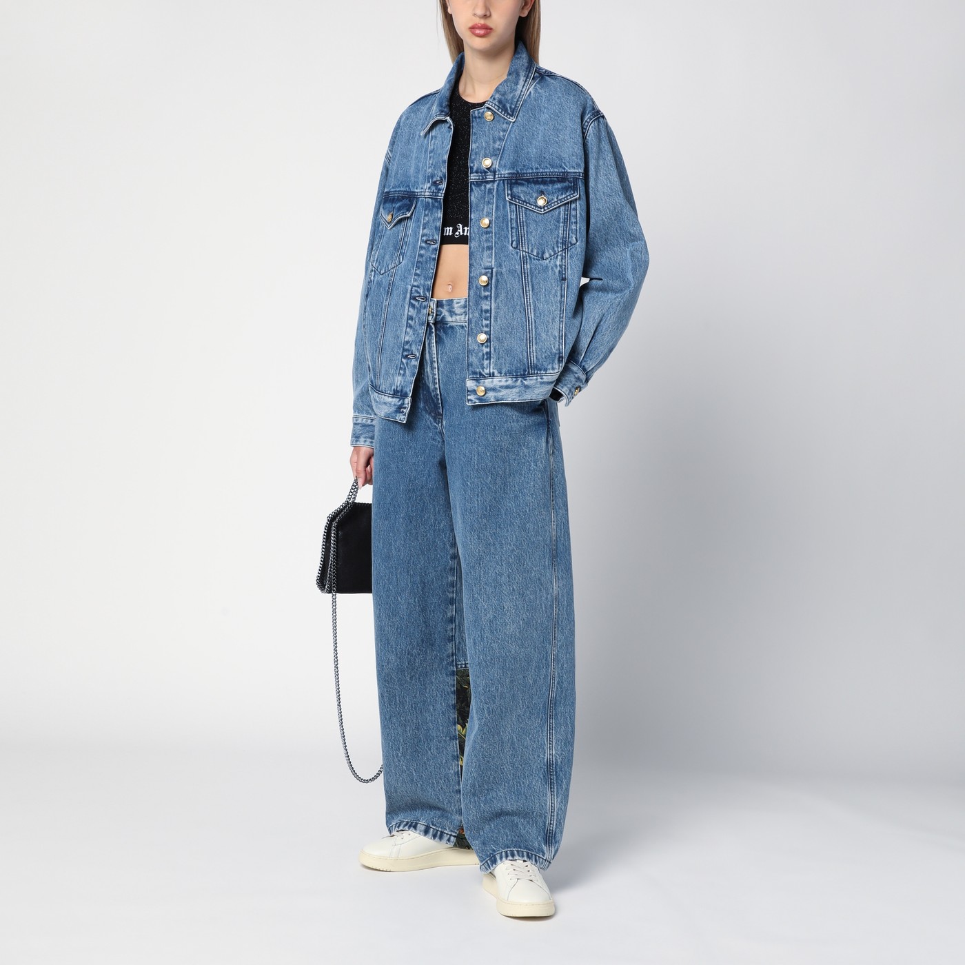 Palm Angels Baggy jeans with jungle insert | TheDoubleF