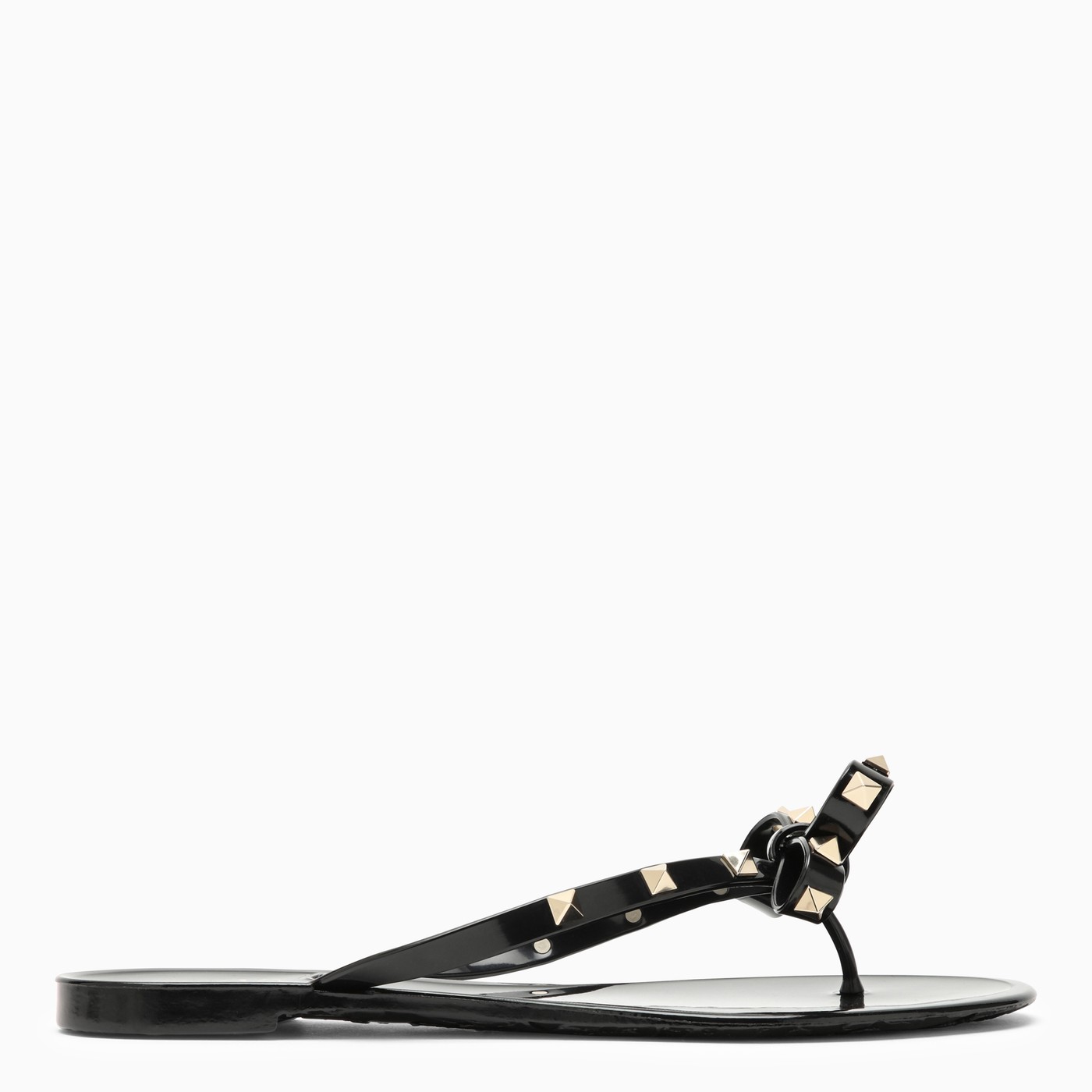Valentino Garavani Black rubber Rockstud flip-flops | TheDoubleF