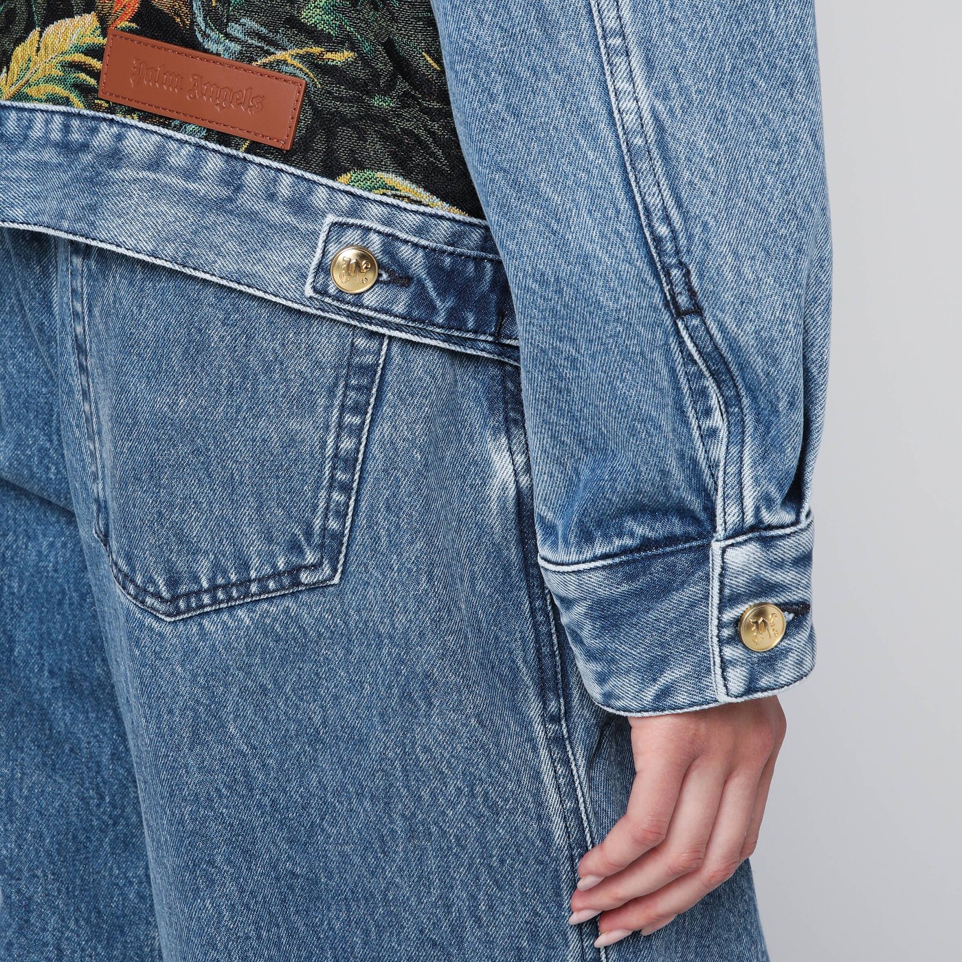 Palm Angels Denim jacket with jungle insert | TheDoubleF